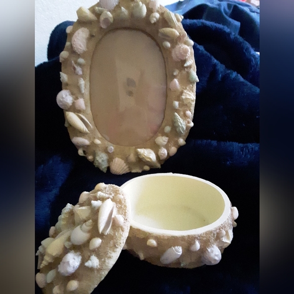 Accents | Shell Soapstone Frame And Matching Trinket Box | Poshmark